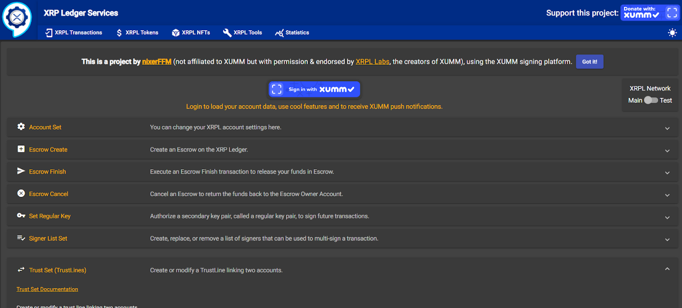 TrustLine – XRPayNet